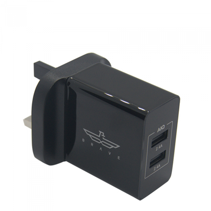 Brave 2-port USB Wall Charger Black - Brave 2-port USB Wall Charger ...