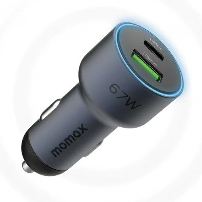 MOMAX MOVE 67W DUAL PORT CAR CHARGER SPACE GREY - MOMAX MOVE 67W DUAL PORT CAR CHARGER SPACE ...