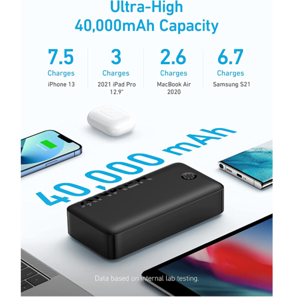 Anker Power Bank, 347 Portable Charger (PowerCore 40K), 40,000mAh ...