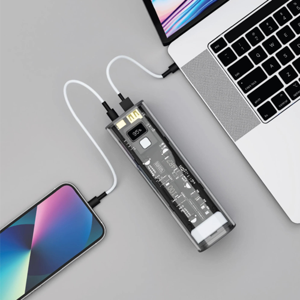 Powerology Crystalline Series Power Bank 24000mAh PD 100W - Dark Gray ...